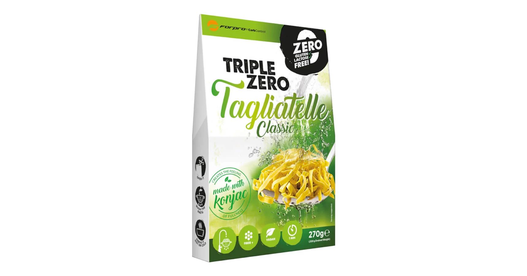 Triple Zero Pasta - Tagliatelle - 270g - Forpro - Carb Control - 899 Ft
