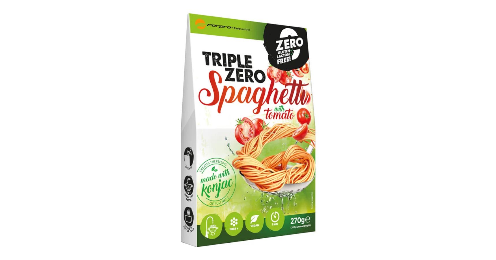 Triple Zero Pasta - Spaghetti paradicsommal - 270g - Forpro - Carb ...