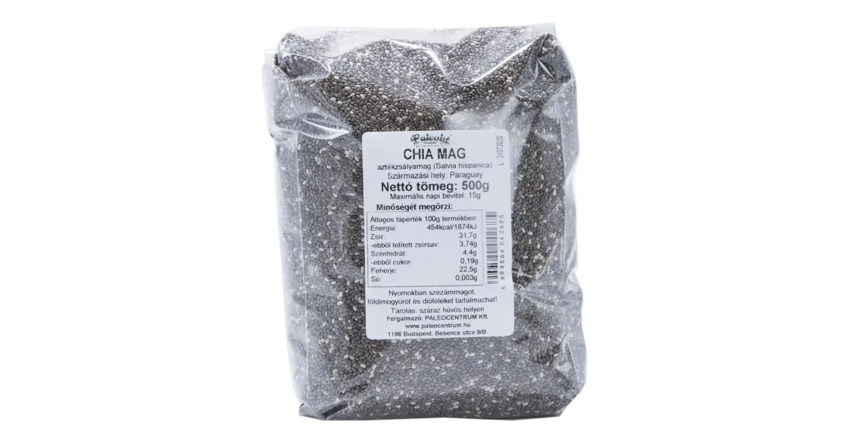 Chia Mag fekete - 500 g - Paleolit - 1.855 Ft