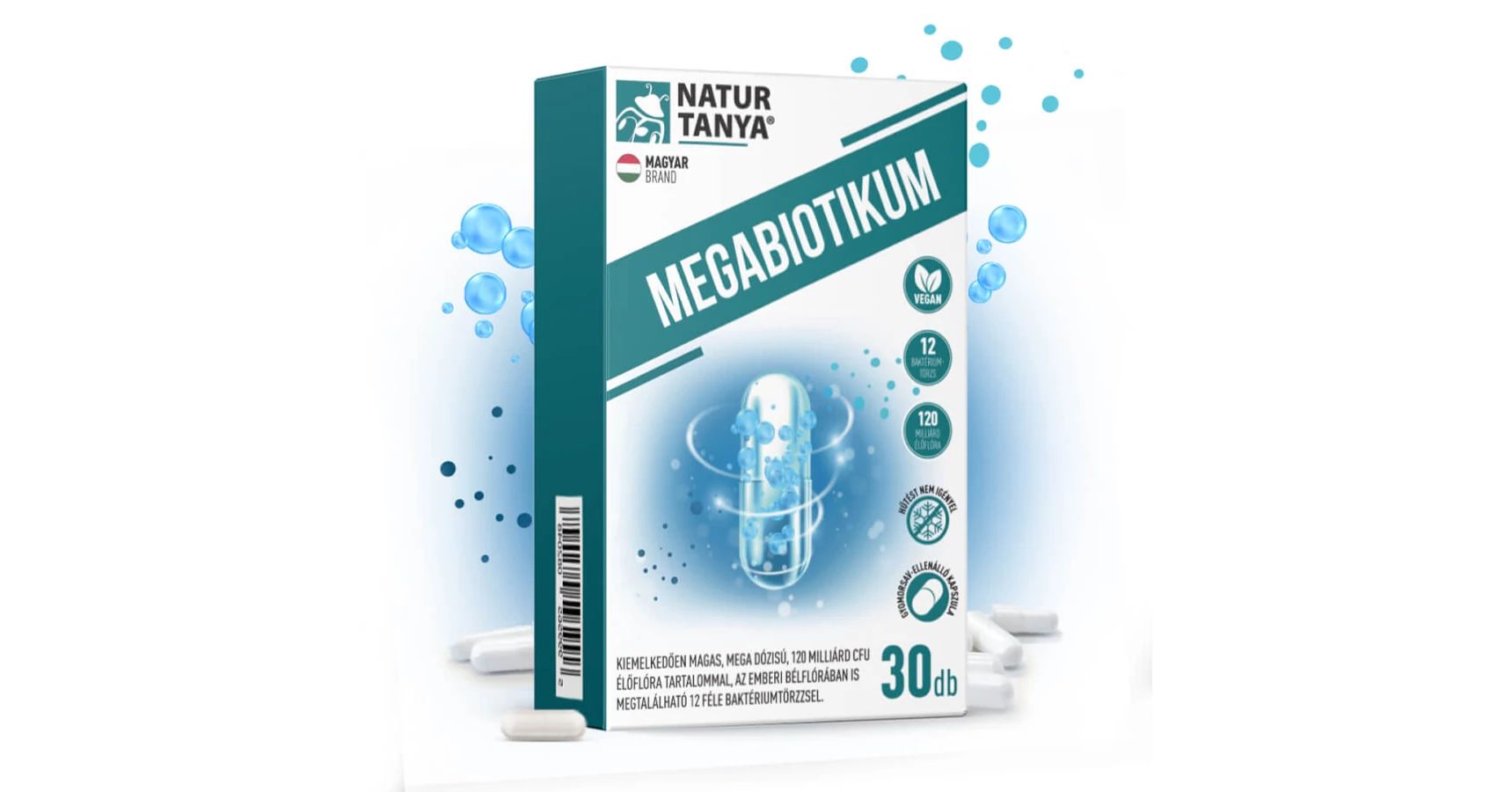 MEGABIOTICUM - 12 kmeňov baktérií, mega dávka, 120 miliárd CFU živej ...