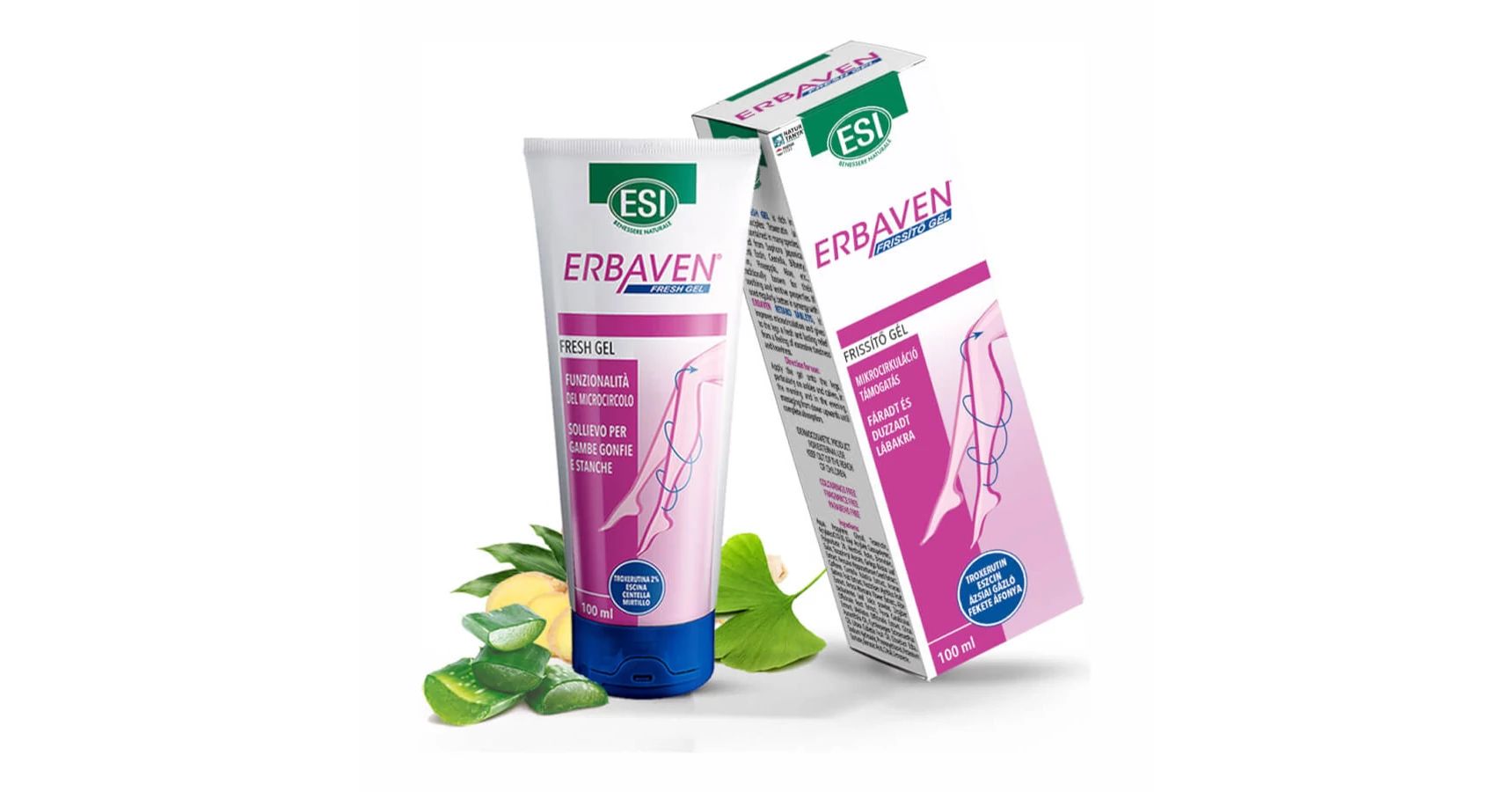 ERBAVEN frissítő gél - 19 féle összetevővel, visszerek és hajszálerek ...